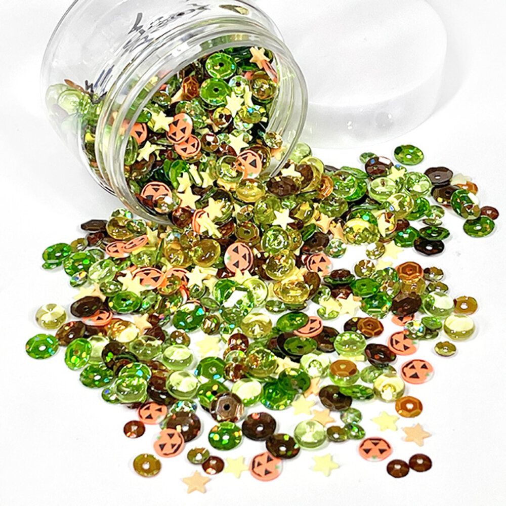 Mélange de sequins, de différentes tailles - 25g environ, Pumpkin patch ...