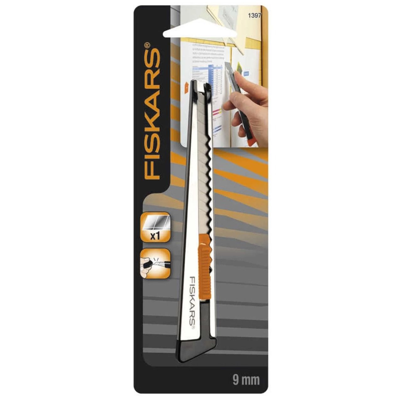 Cutter Fiskars, professionnel - Lame 9mm - Horizon-creatif